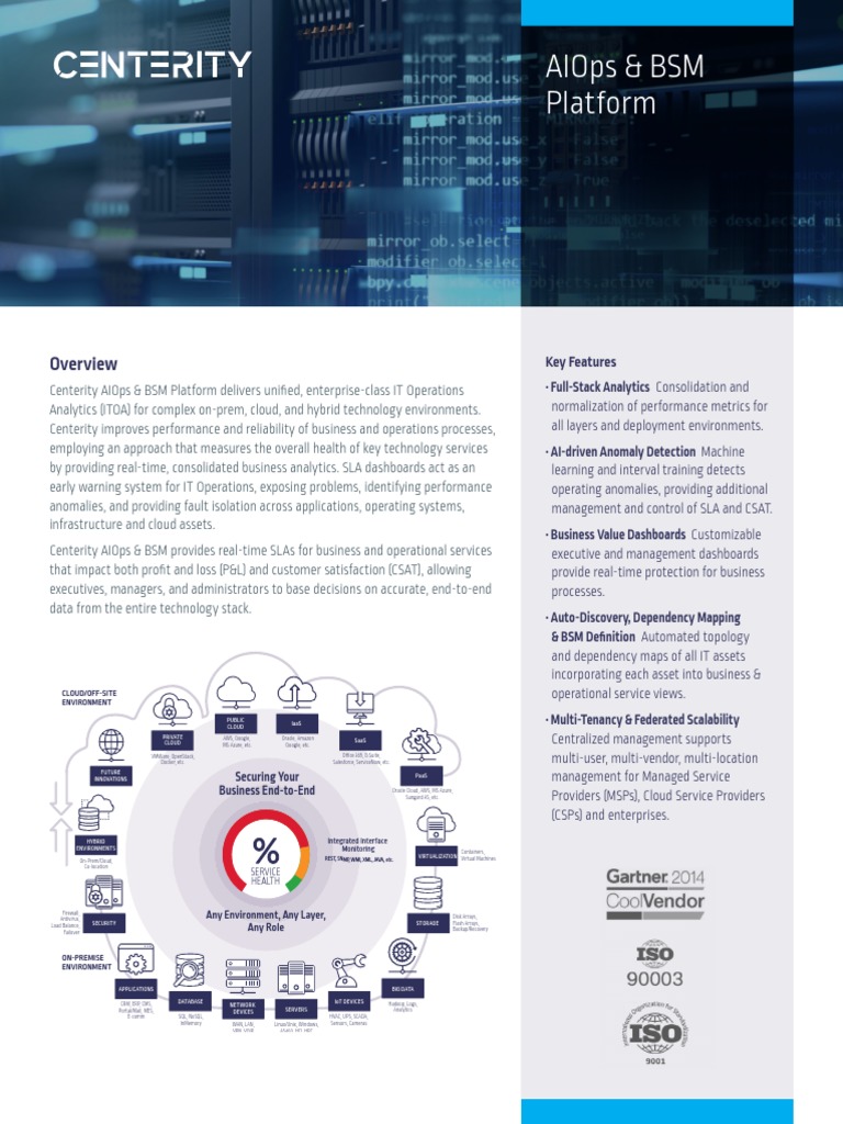Centerity Platform Datasheet - 2019 | PDF | Cloud Computing | Areas Of Computer Science