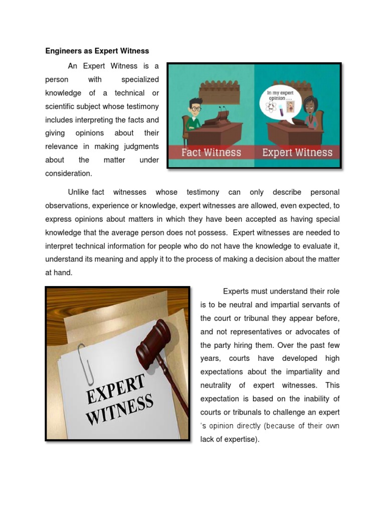 Engineers As Expert Witness | PDF | Expert Witness | Expert
