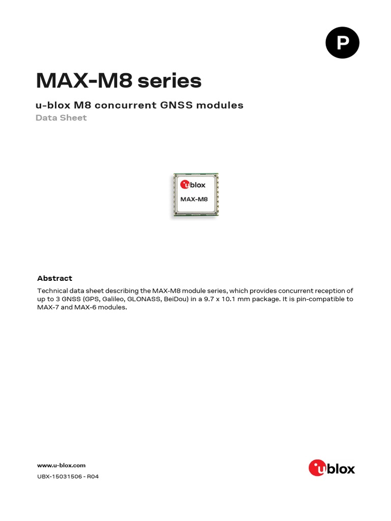 MAX-M8 Series Small U-Blox M8 GNSS GPS Module | PDF | Global Positioning System | Telecommunications