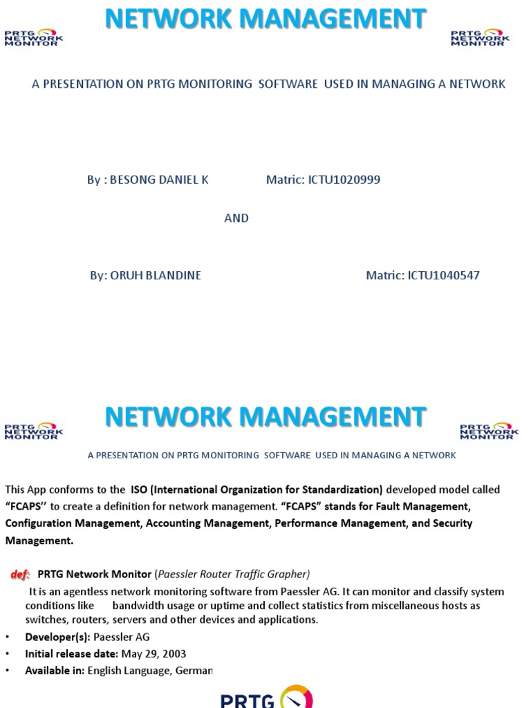 PRTG Network Monitoring Overview | PDF | Computer Network | Databases