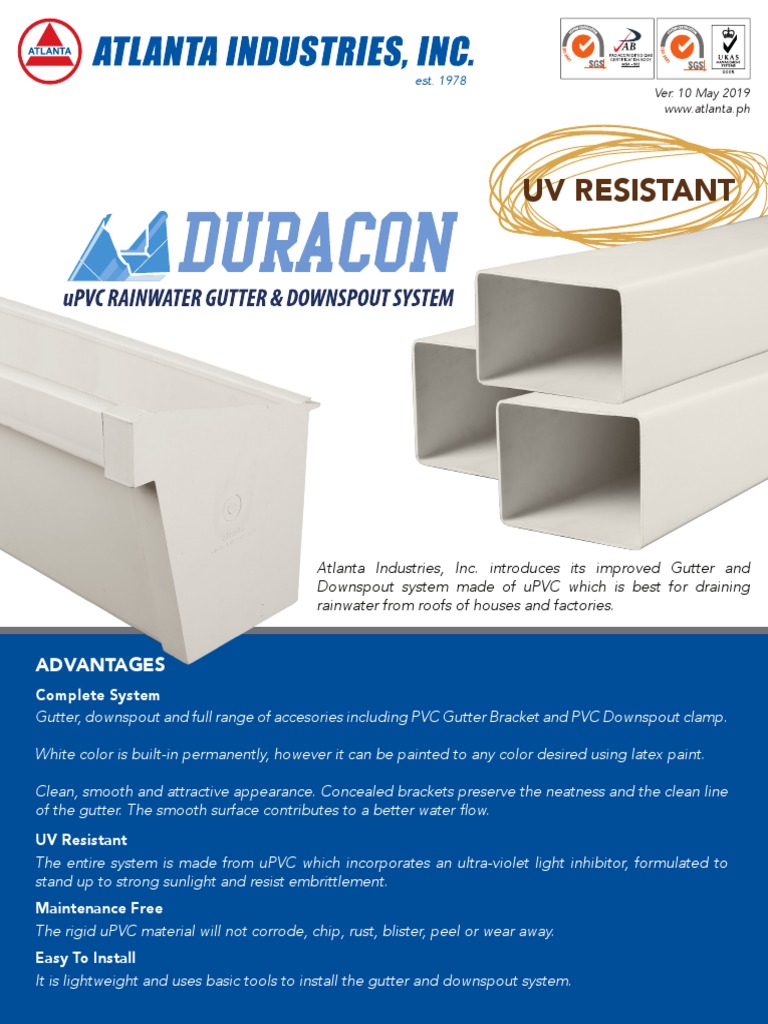 Atlanta Industries Introduces an Improved UV Resistant PVC Gutter and ...