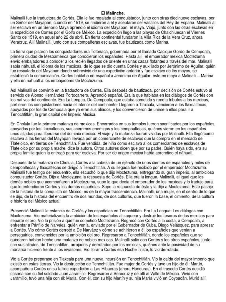 La Malinche | PDF | Hernán Cortés | Napoleón