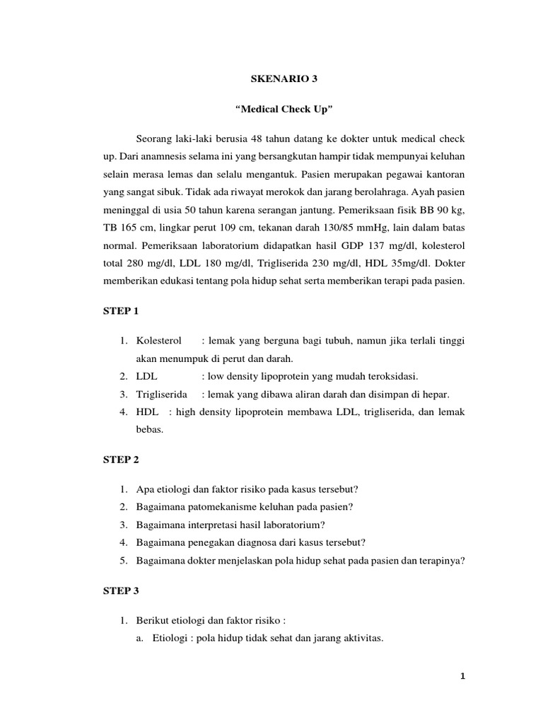 Skenario 3 "Medical Check Up" | PDF | Pengembangan Diri | Kesehatan Holistik