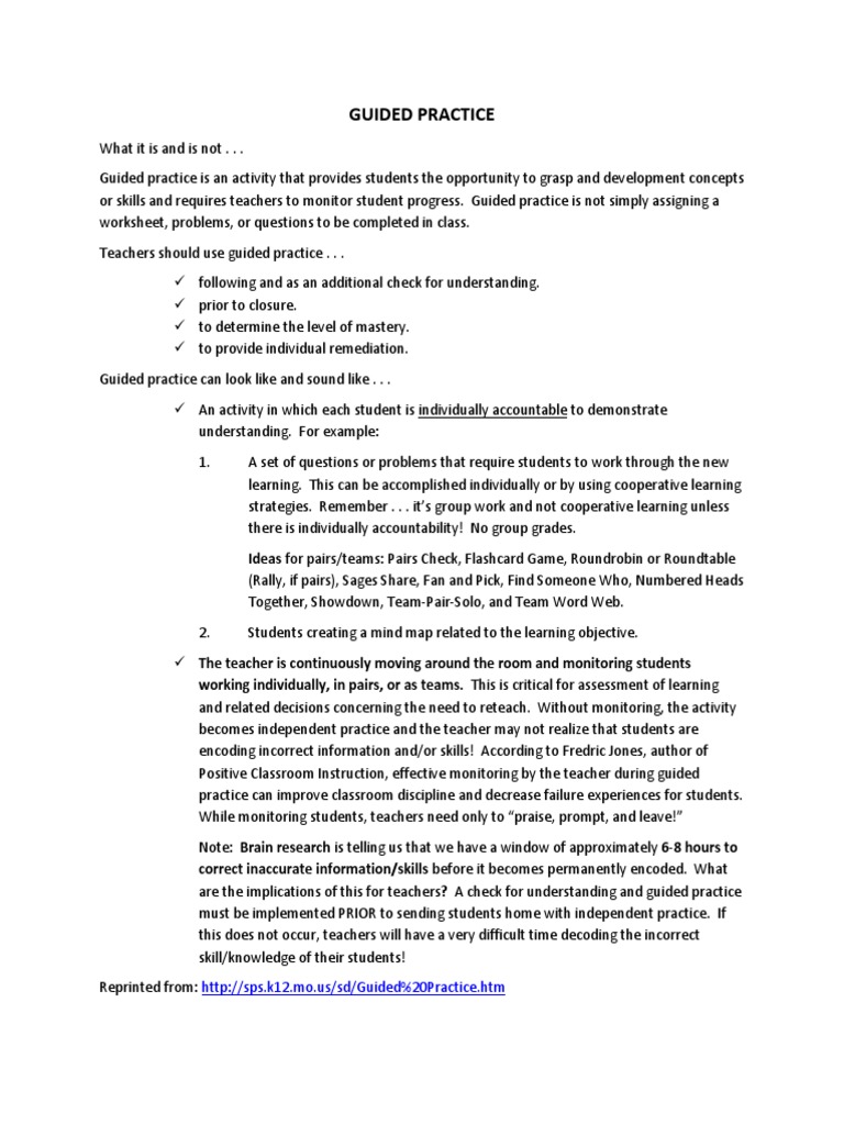 Guided Practice: Ideas For Pairs/teams: Pairs Check, Flashcard Game ...