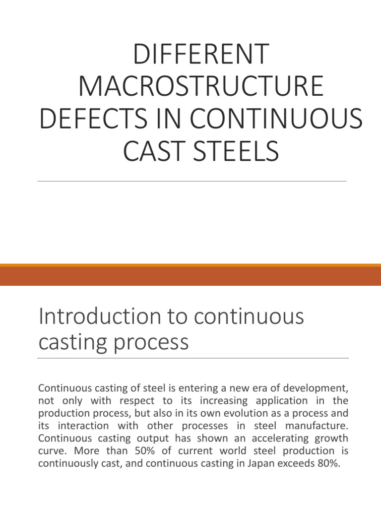 Macrostructure Defect in Continuous Steel Casting | PDF | Casting ...