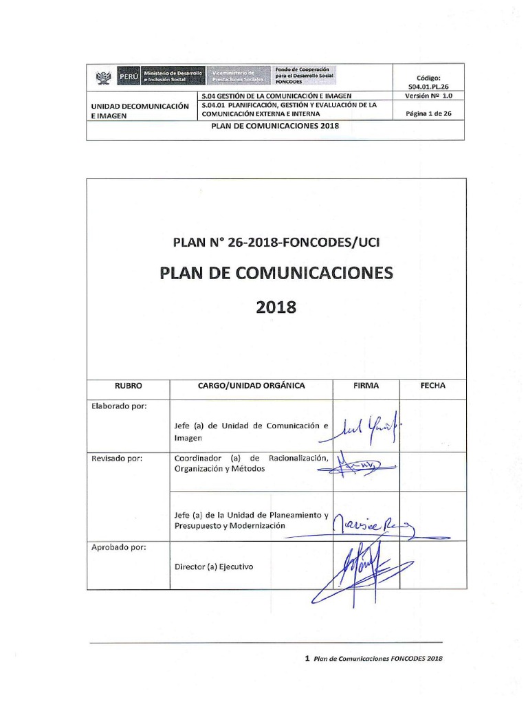 Plan de Comunicaciones | PDF