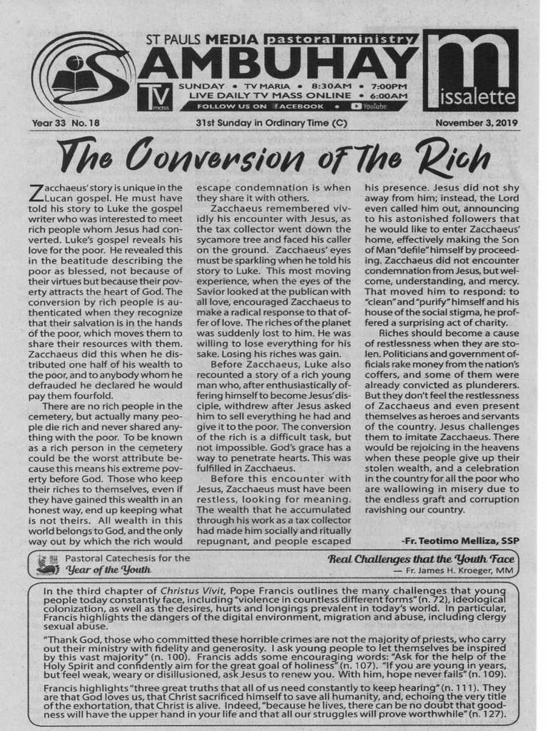 Sambuhay November 3 2019 | PDF