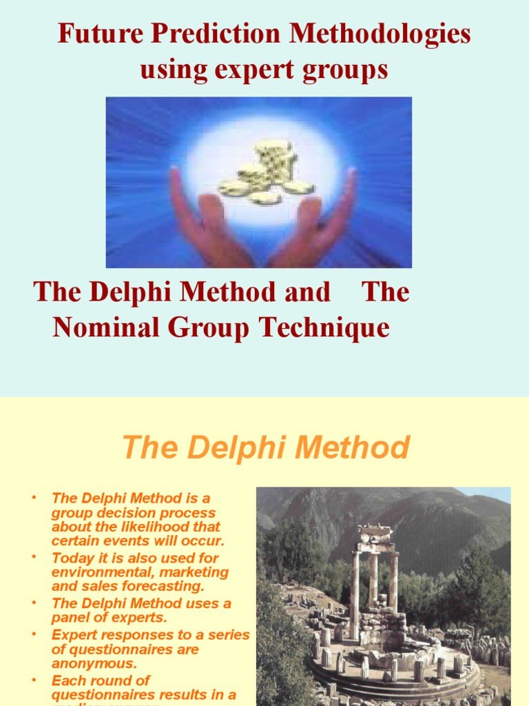 Future Prediction Methodologies Using Expert Groups | PDF | Cognition | Evaluation