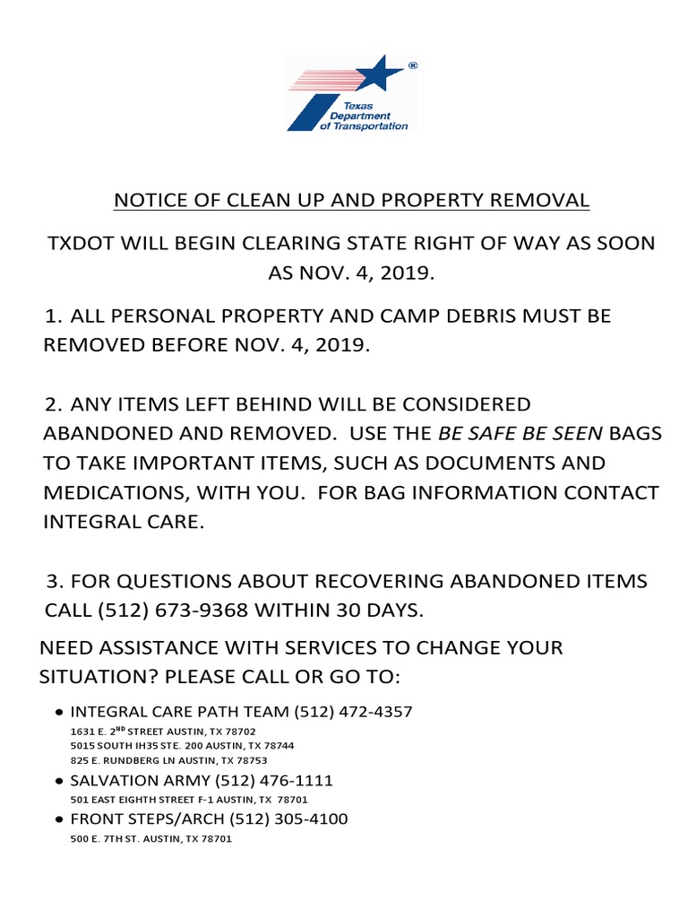 Notice of Cleanup and Property Removal 10-29-19 v5 | PDF