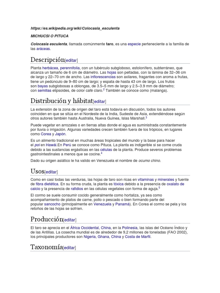 Michucsi o Pituca | PDF | Plantas | Horticultura y jardinería