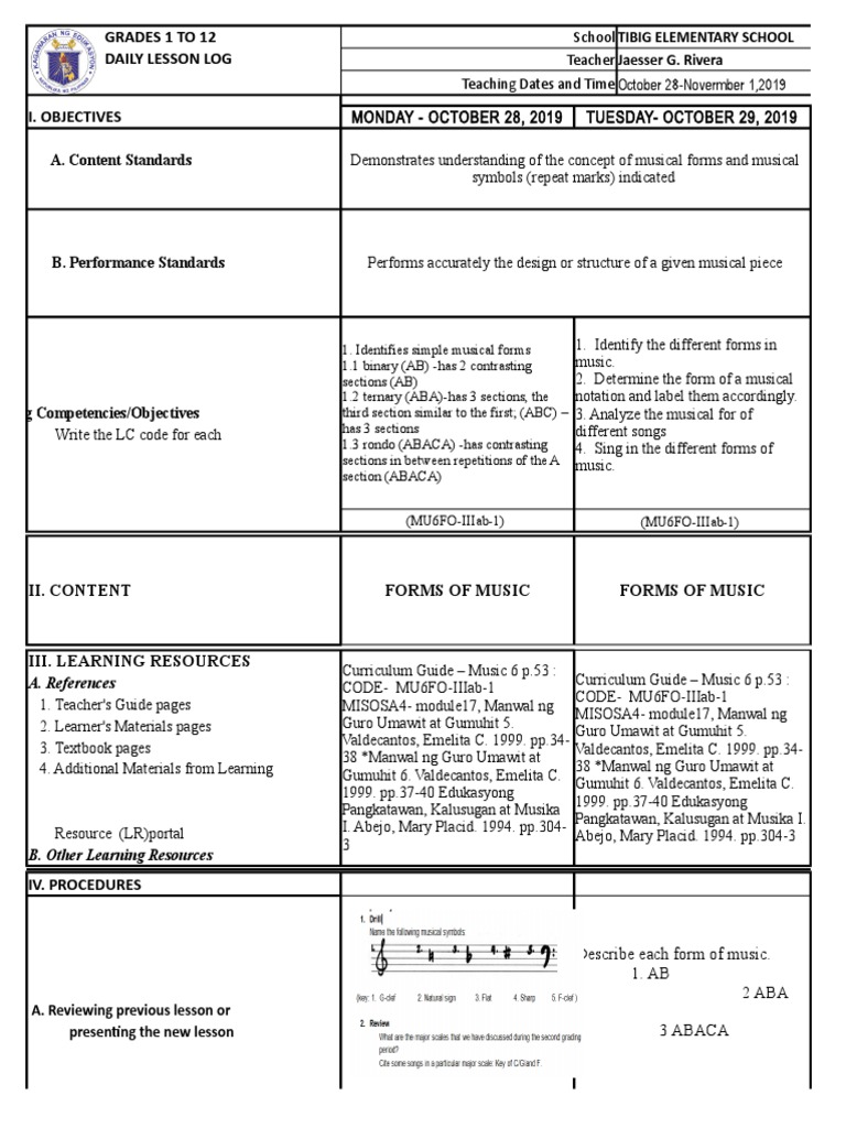 Mapeh 6 q3 | PDF | Musical Forms | Behavior Modification