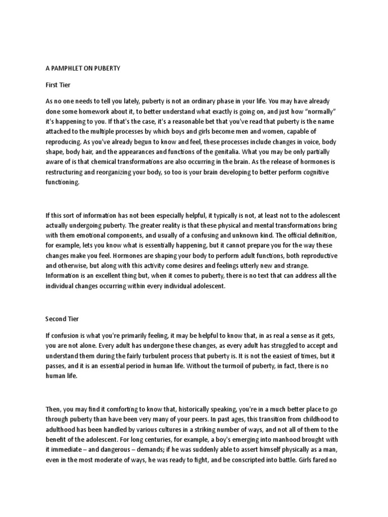 Essay On Puberty Real | PDF | Puberty | Adolescence
