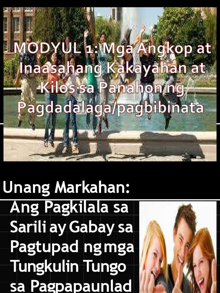 EsP 7 Module 1 Mga Angkop Na Inaasahan at Kilos Sa Panahon NG ...