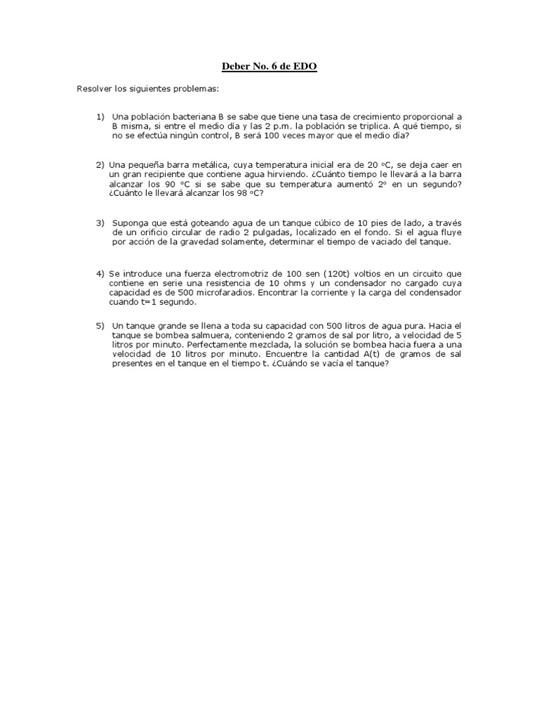 Deber 6 de EDO | PDF