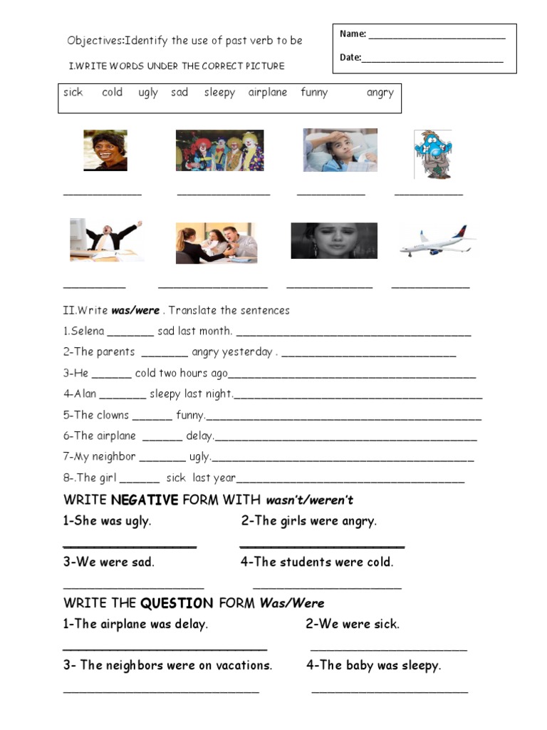 Practicing Past Verb Forms: Was and Were | PDF