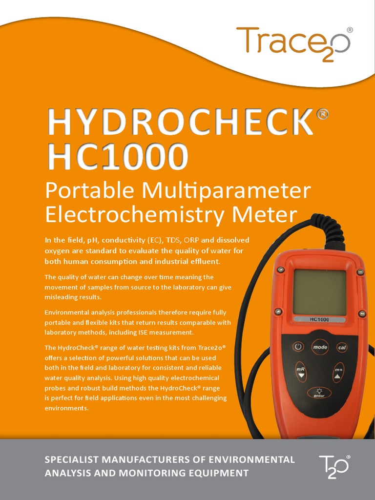 7-9610 Hydrocheck HC1000 HR 29.05.18 | PDF | Water Quality | Ph
