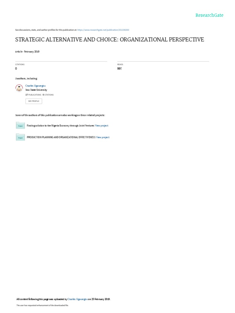 Strategic Alternative and Choices | PDF | Strategic Management ...