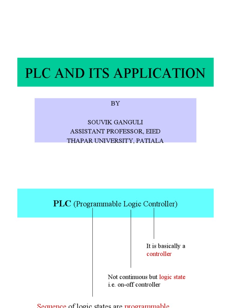 PLC and Its Application | PDF | Programmable Logic Controller | Relay