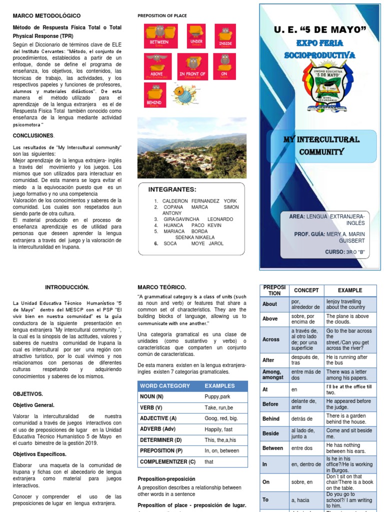 Triptico Ingles | PDF | Aprendizaje | Idiomas