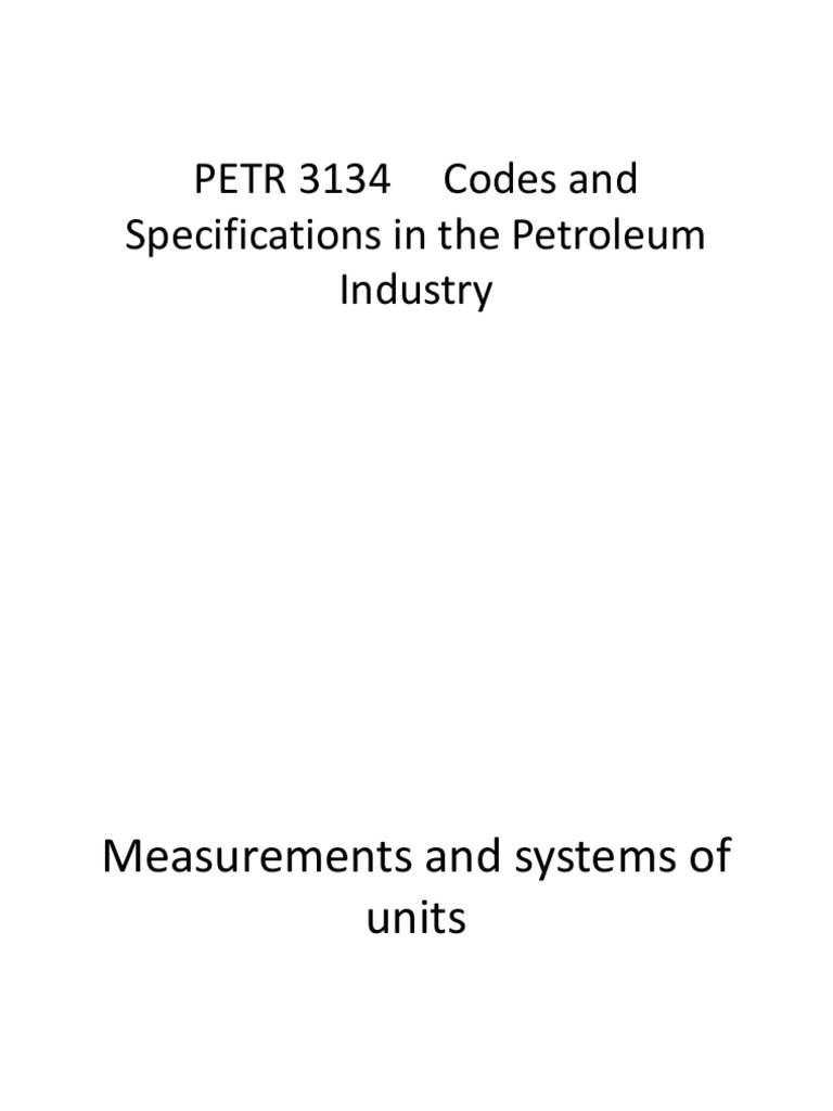 PETR 3134 Codes and Specifications in The Petroleum Industry | PDF ...