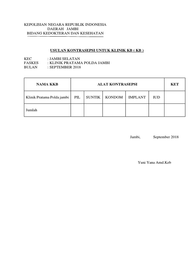 Surat Permohonan KB | PDF