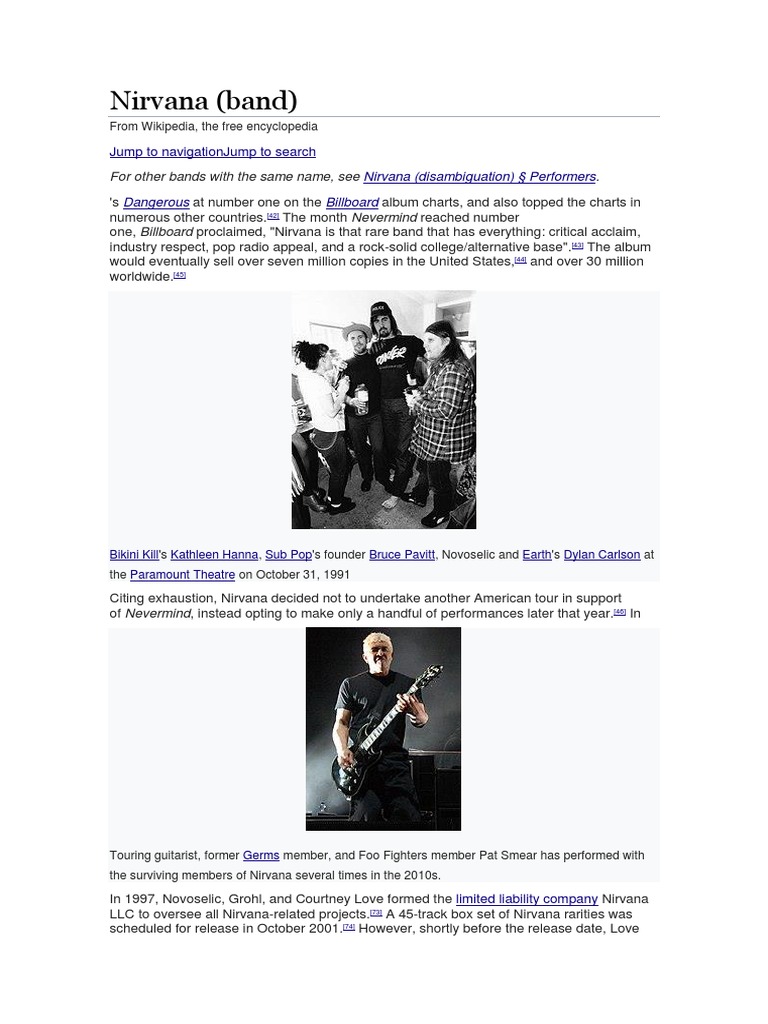 Nirvana (Band) : Jump To Navigationjump To Search | PDF | Nirvana (Band ...