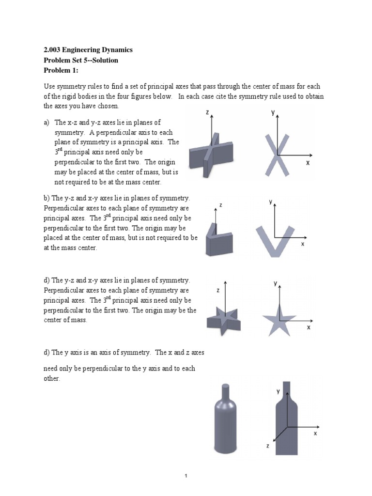 2.003 Engineering Dynamics Problem Set 5 - Solution Problem 1 | PDF | Rotation Around A Fixed ...