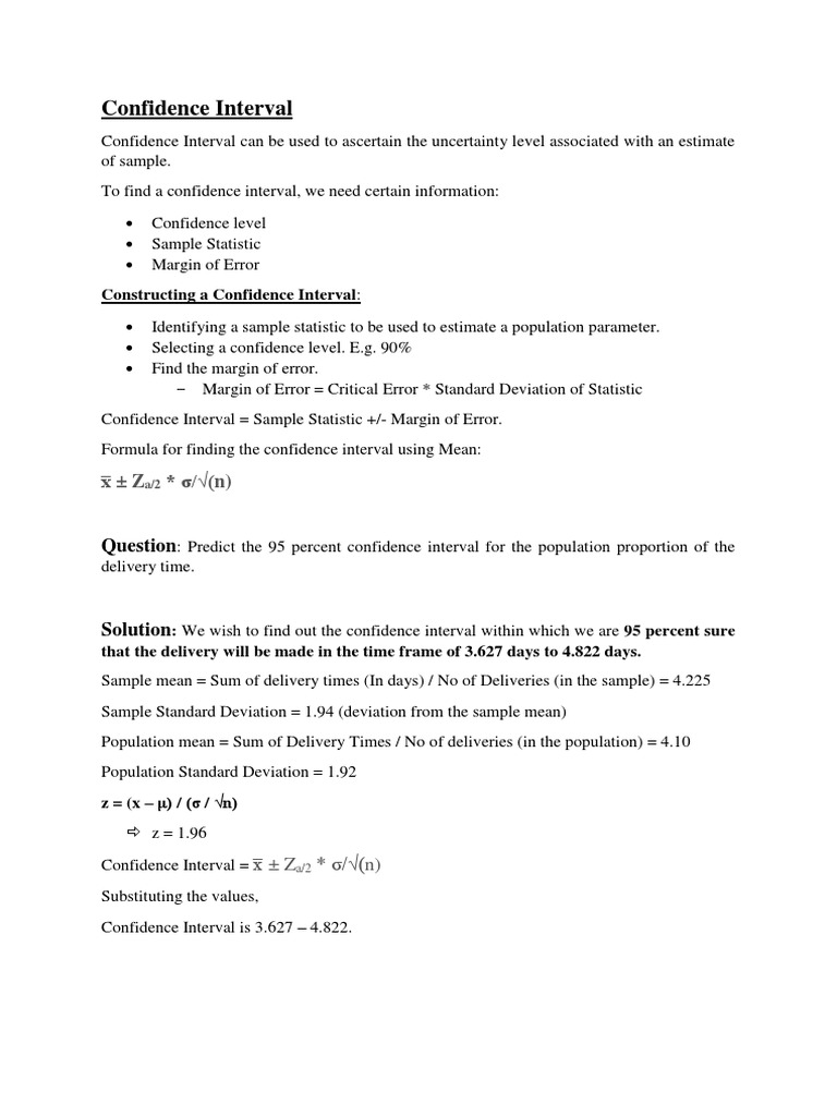 Confidence Interval | PDF