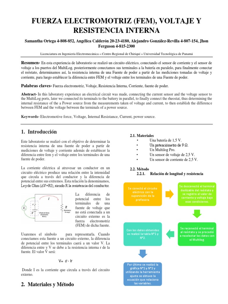 Fuerza Electromotriz | PDF | Voltio | Corriente eléctrica