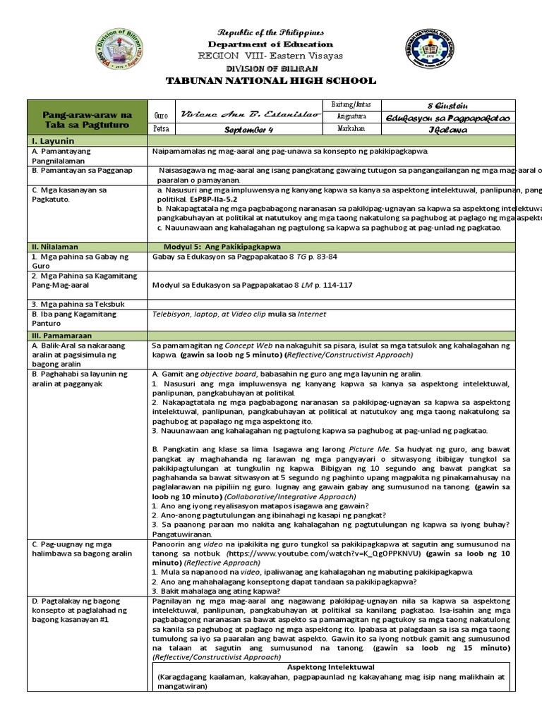 DLP Esp 8 2nd Quarter Module 5 Day 2 | PDF