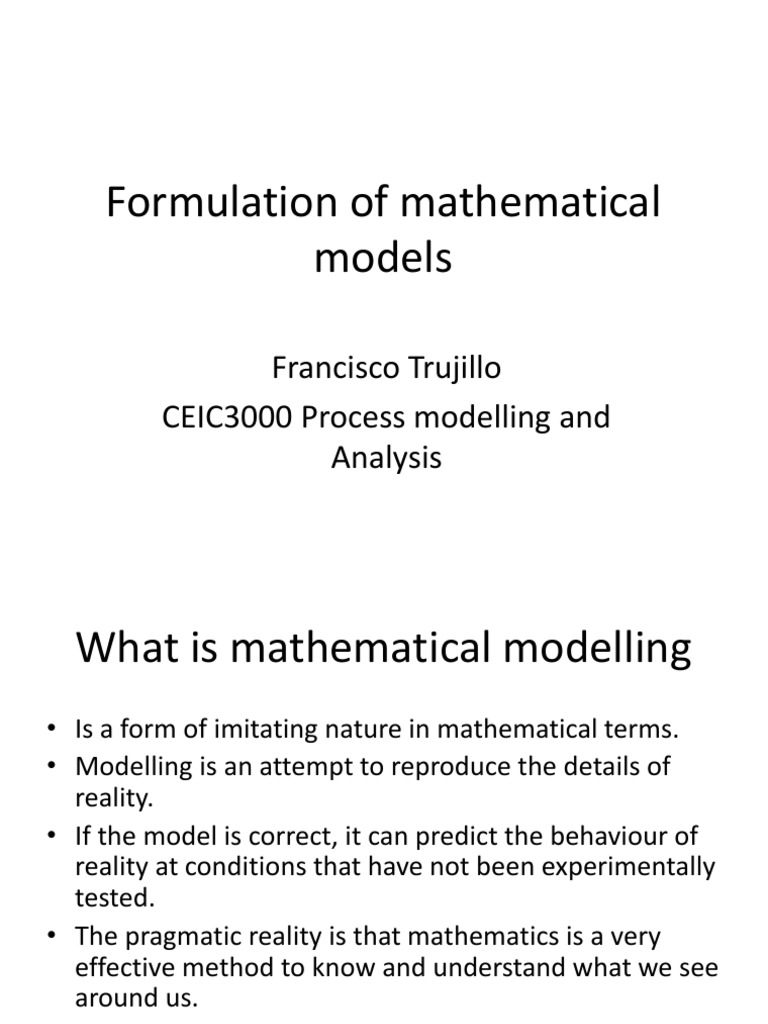 01 Formulation of Mathematical Models | PDF | Heat Transfer | Fluid ...