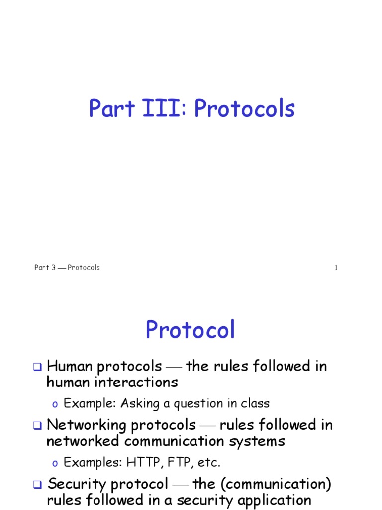 Part III: Protocols | PDF | Transport Layer Security | Internet Protocols