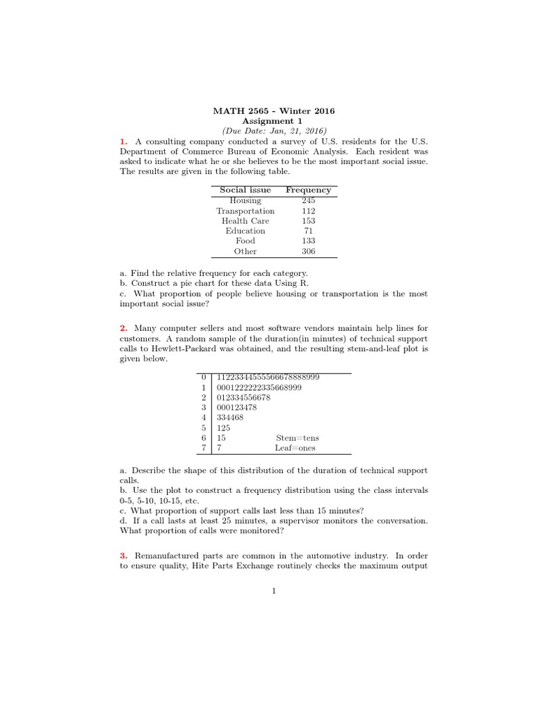 Assignment1 2565 W16 Pdf Percentile Median