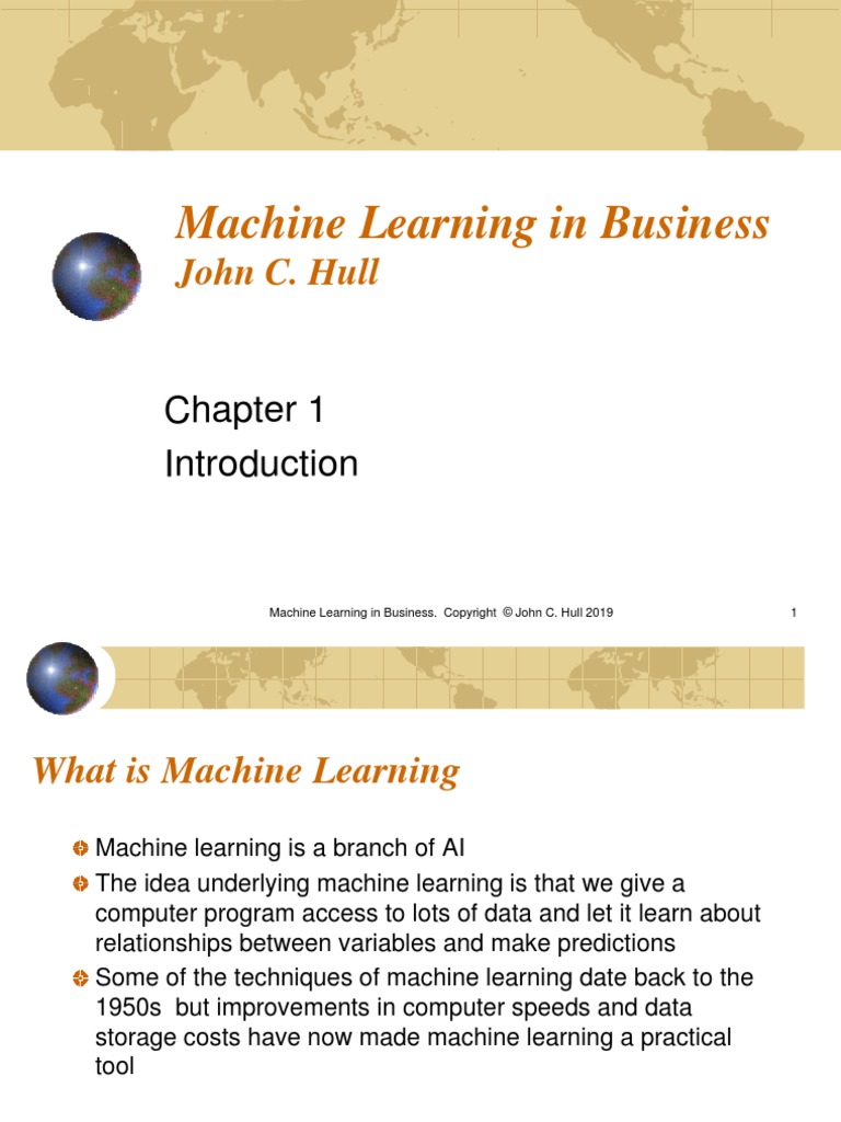 Machine Learning in Business - Chapter 1 | PDF | Machine Learning ...