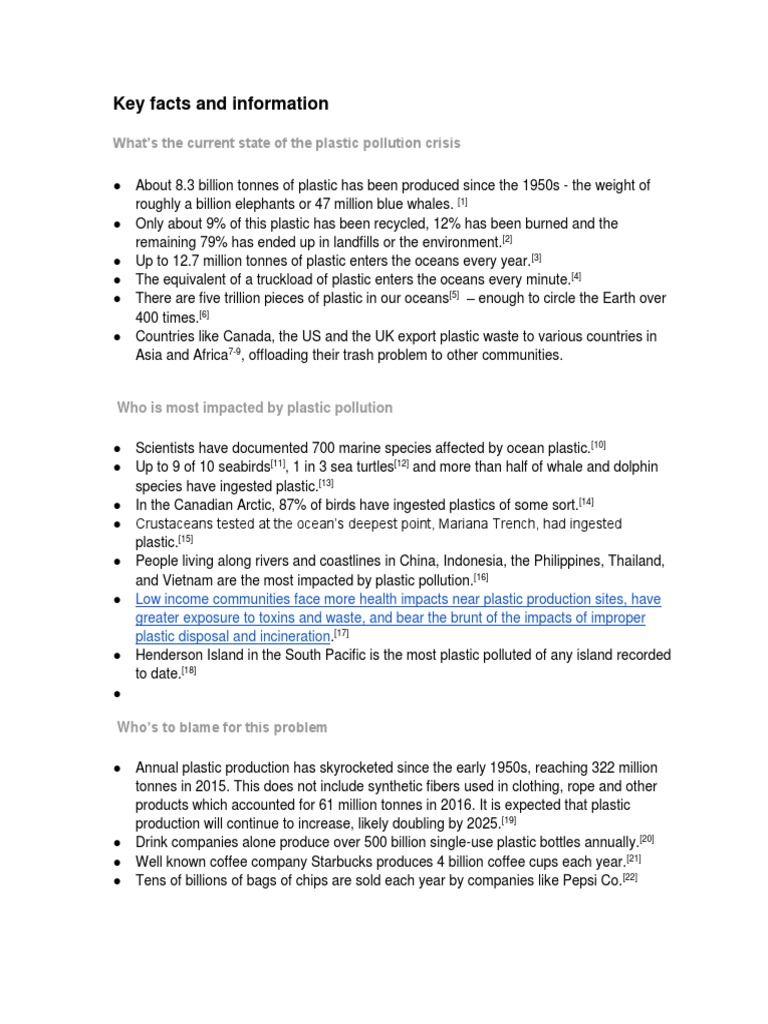 Key Facts and Information | PDF | Plastic | Natural Environment