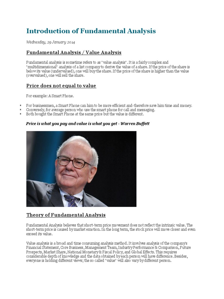 Introduction of Fundamental Analysis | PDF | Technical Analysis | Prices