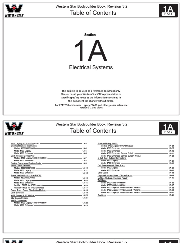 Electrical Systems Overview: Western Star Bodybuilder Book Revision 3.2 ...