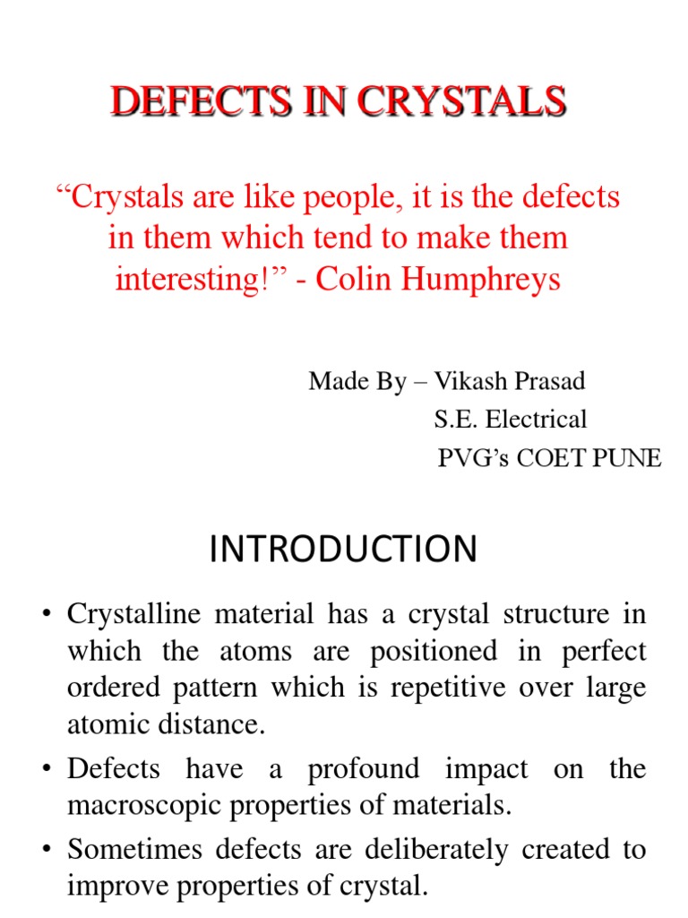 Defects in Crystals | PDF | Crystallographic Defect | Dislocation