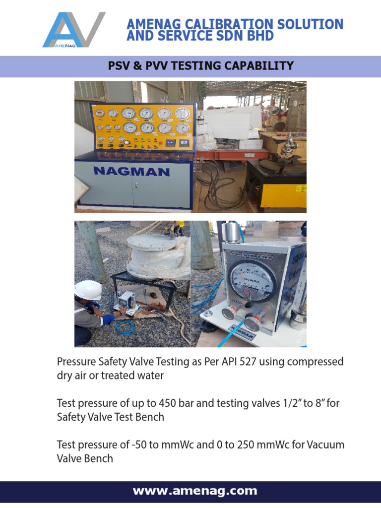 Amenag Calibration Solution and Service SDN BHD: PSV & PVV Testing ...