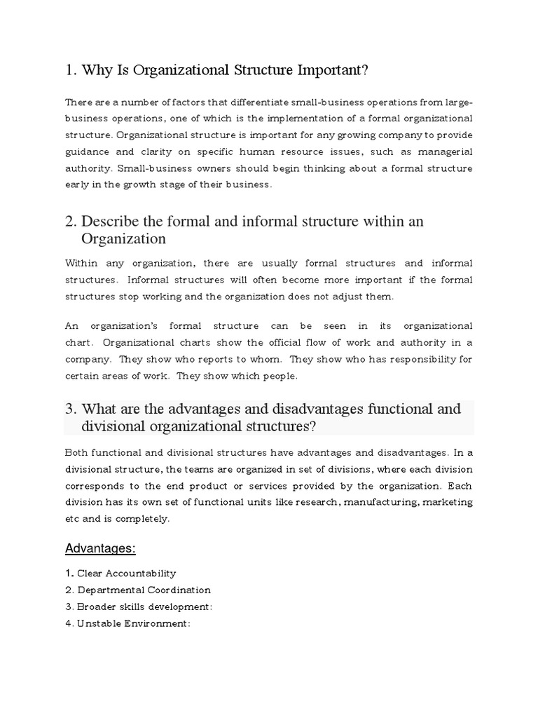 Why Is Organizational Structure Important | PDF | Organizational ...