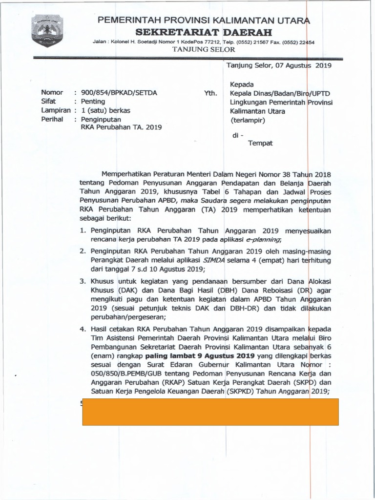 Penginputan RKA Perubahan 2019 | PDF