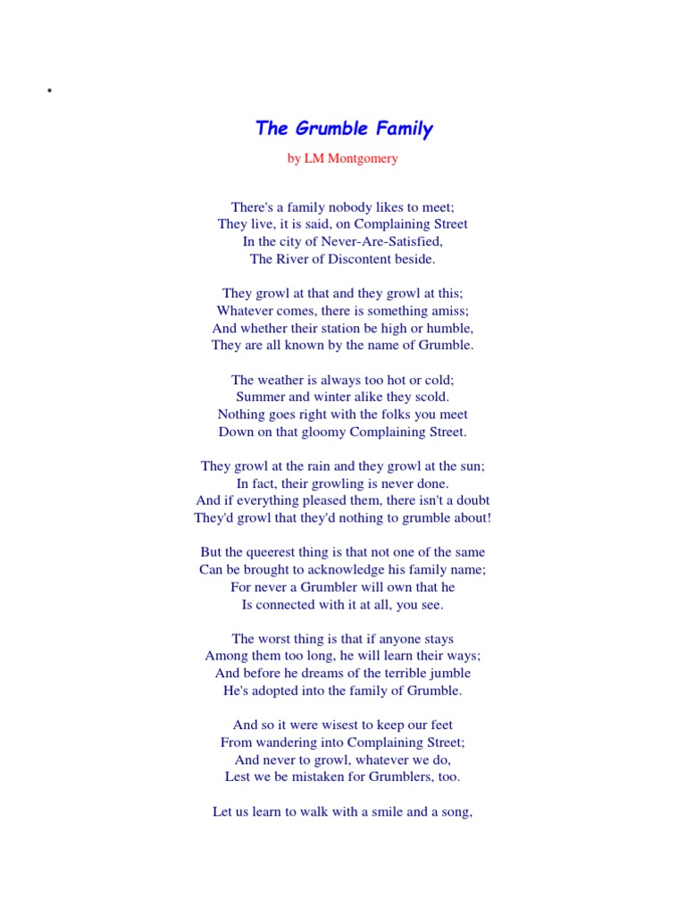 The Grumble Family | PDF