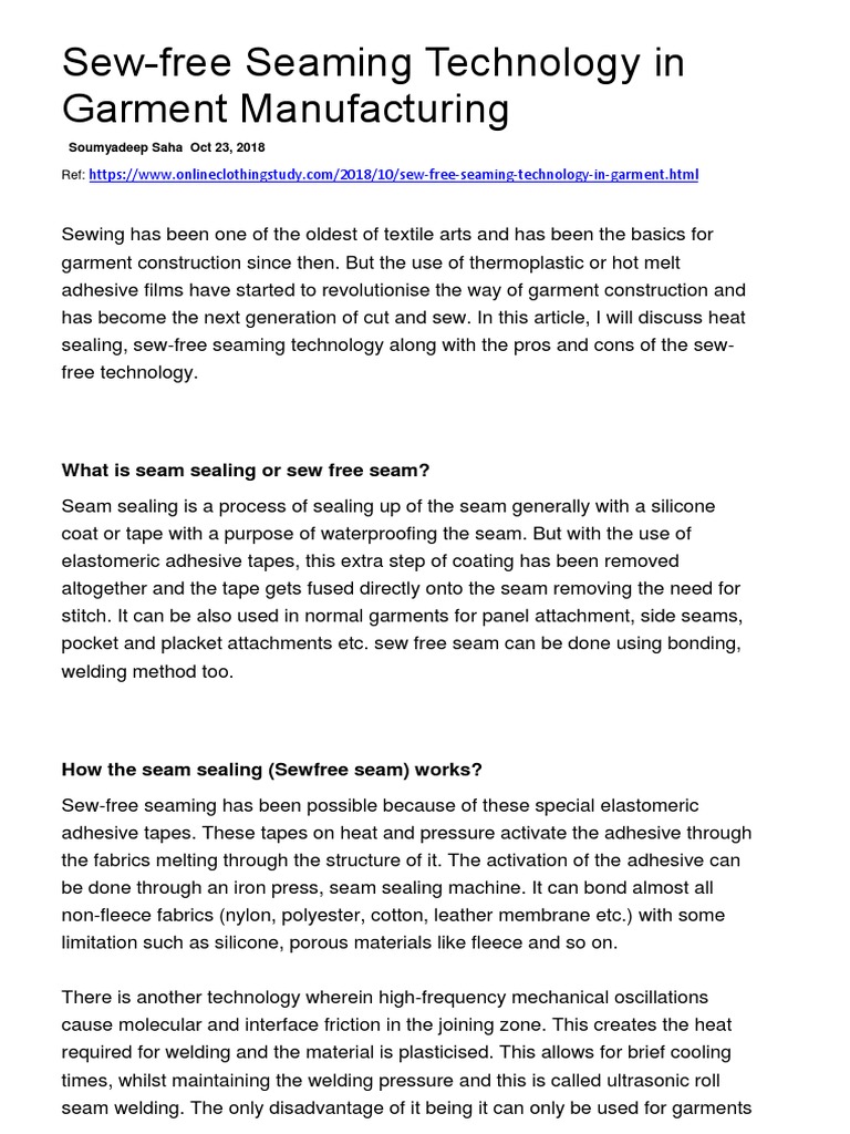 Sew-Free Seaming Technology in Garment Manufacturing: What Is Seam ...