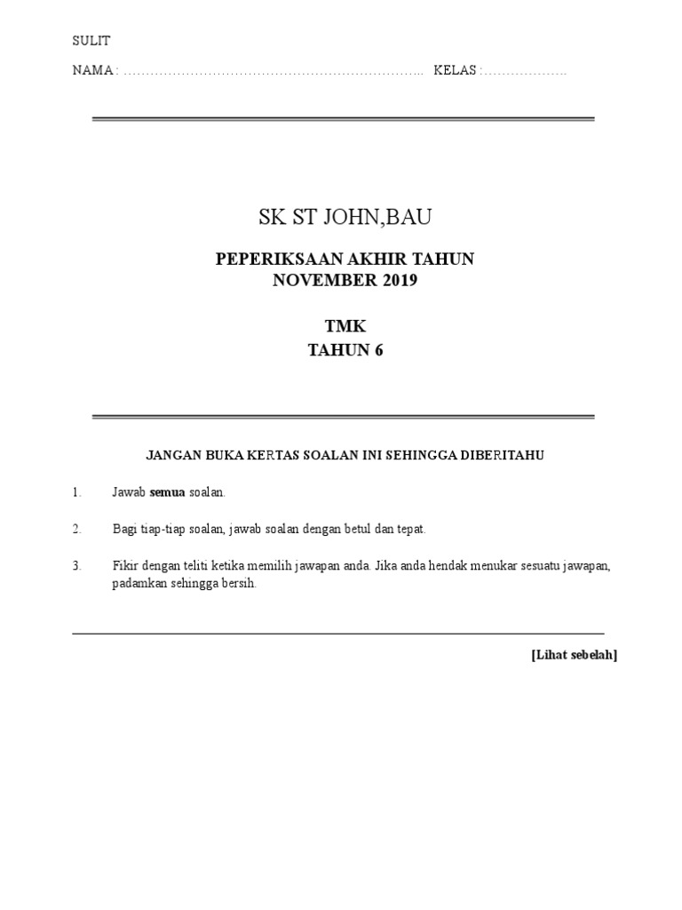 Ujian Akhir Tmk Tahun 6 Akhir Pdf Komputer Teknologi Rekayasa