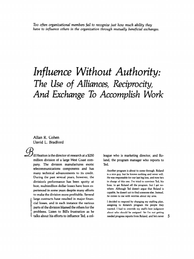 Influence Without Authority | PDF | Employment | Goal