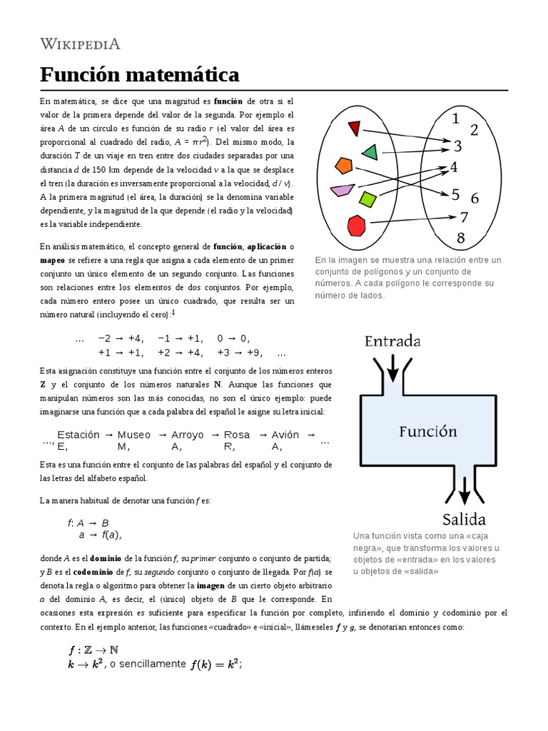 Función matemática: mapeo se refiere a una regla que asigna a cada ...