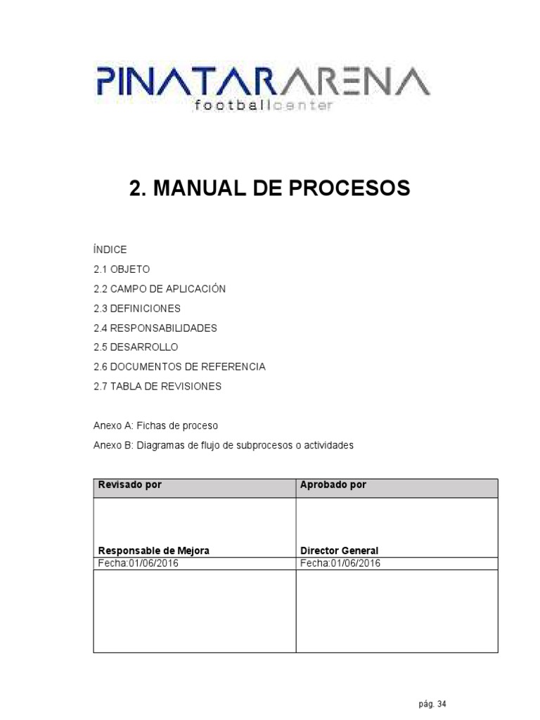 Manual de Procesos | PDF | Calidad (comercial) | Deportes