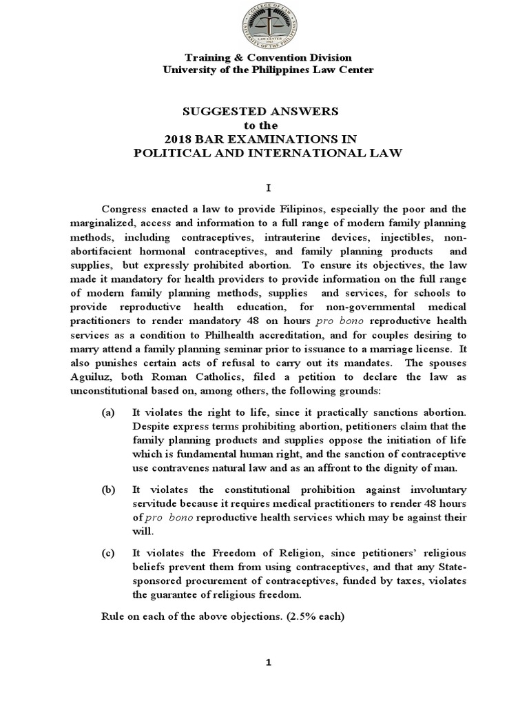 2018 Bar Exam Questions & Suggested Answers | PDF | Confession (Law ...