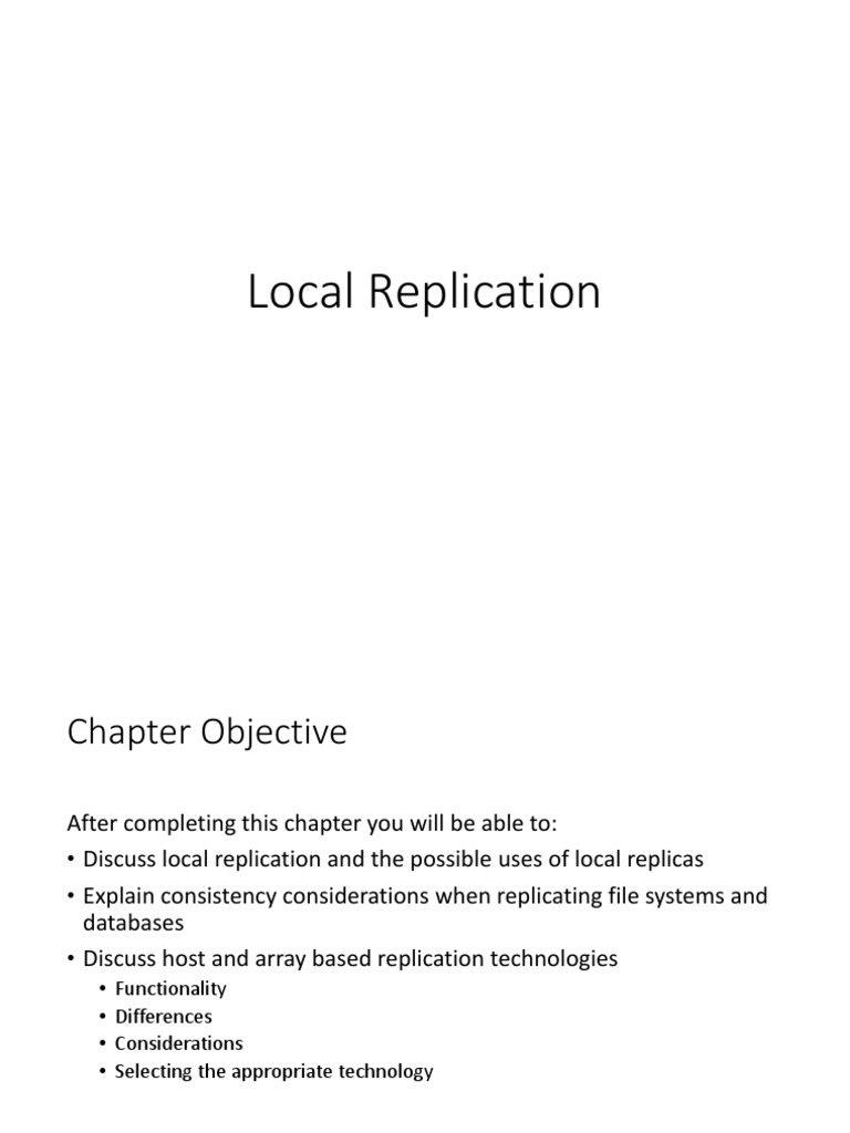 Local Replication: Section 3: Business Continuity | PDF | Replication ...