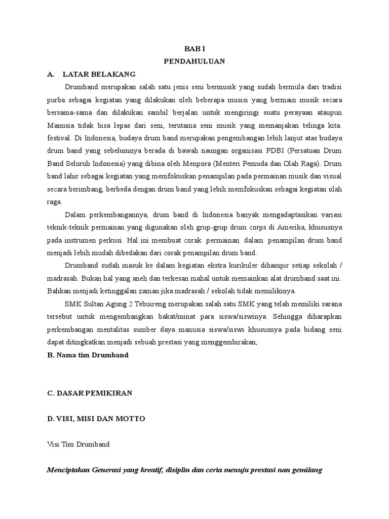 Contoh Program Kerja Drumband | PDF